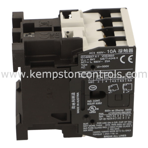 IMO MC10N-S-01110AC IMO CONTACTOR 3 POLE OPEN 4KW 10AAC3, 1 NORMALLY CLOSEDAUXILIARY, 110V AC ...