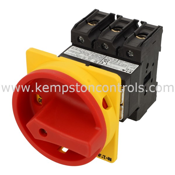 Eaton Moeller P3-63/V/SVB MOELLER LOCKABLE SW DISC 63A 3P 230-690VAC, REAR MOUNTING IP65, RED ...