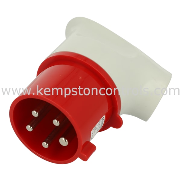 Mennekes 3266 MENNEKES RED ANGLED PLUG IP44 32A 5P 400V 6H GROMMET ...