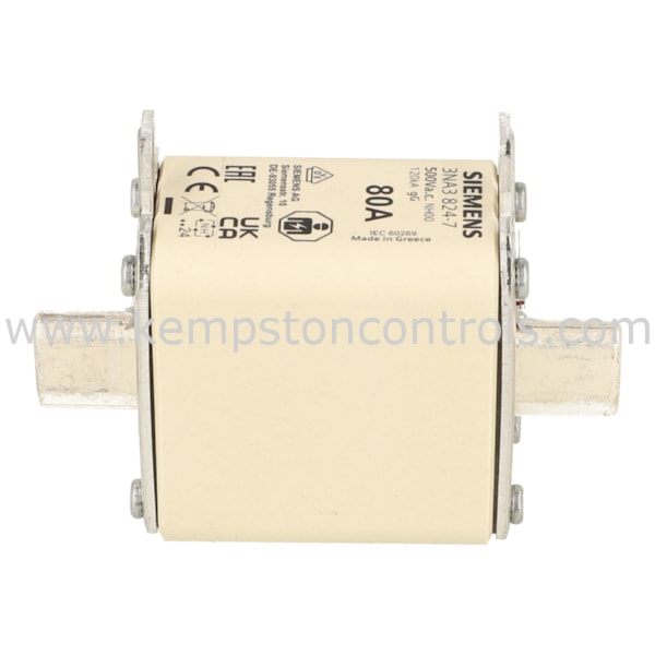 Siemens 3NA3824-7 SIEMENS LV HRC FUSE GL/GG NH000 80A 500V | Kempston ...
