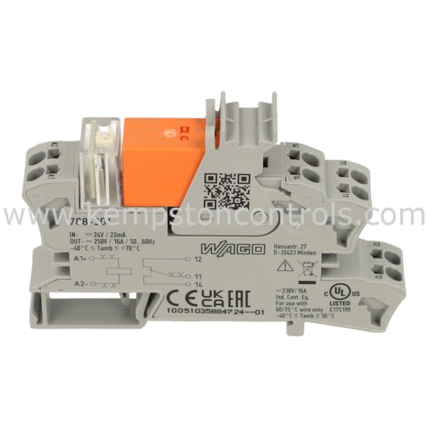 WAGO 788-304 WAGO RELAY SOCKET WITH RELAY AND STATUS, EACH 1 CHANGEOVER ...