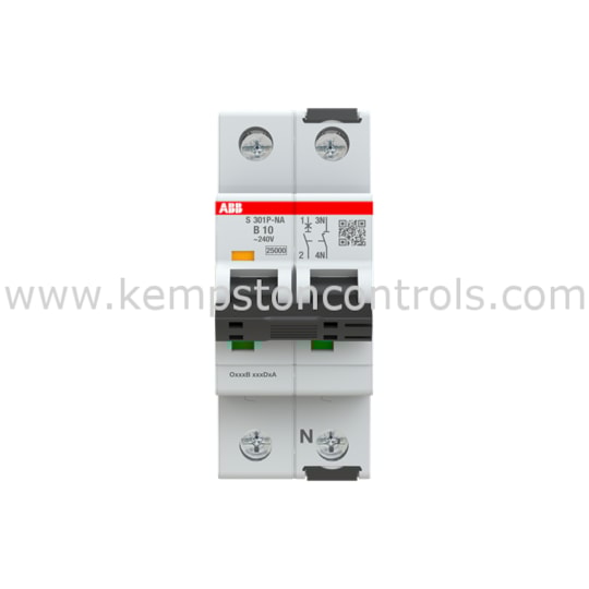 ABB 2CDS381103R0105 ABB MINIATURE CIRCUIT BREAKER, 1P + N, TYPE B, 10A ...