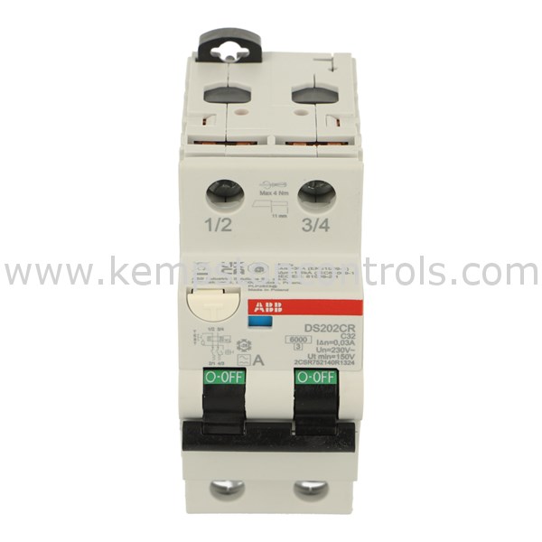 ABB 2CSR752140R1324 ABB RCBO, CIRCUIT BREAKER, 2 POLE, 32 AMP, 6KA, C ...