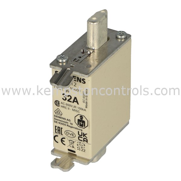 Siemens 3NA3812 SIEMENS FUSE 500V NH00 GL-GG 32A | Kempston Controls