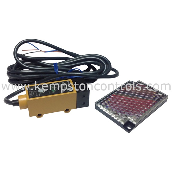 Omron E3S-R1B4 PHOTOELECTRIC SENSOR, 1M RANGE, RETROREFLECTIVE, DC, 3-WIRE, PNP, HORIZONTAL, 2M ...