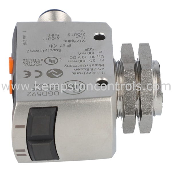 IFM OGD592 IFM PHOTOELECTRIC DISTANCE SENSOR, 0.03 TO 19.2M RANGE, PNP, 2NO/NC, 33HZ, 10-30VDC ...