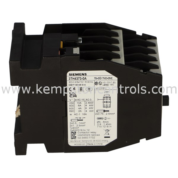 Siemens 3TH4373-0AF0 SIEMENS CONTACTOR RELAY 110V 50HZ 7NO+3NC ...
