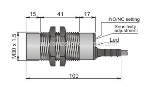 AECO SC30SP-AE25 NO/NC CAPACITIVE SENSOR, M30, 25MM RANGE, 20-250VAC ...