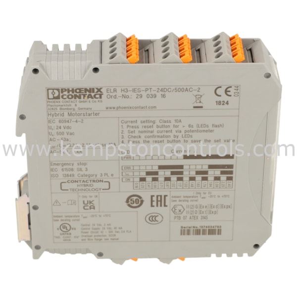 Phoenix 2903916 PHOENIX CONTACT HYBRID MOTOR STARTER, FOR STARTING 3 AC ...