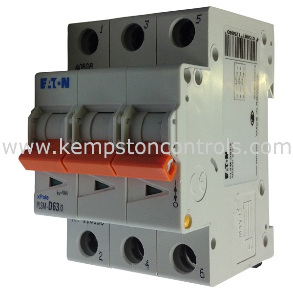 Eaton Moeller PLSM-D63/3-MW MOELLER MCB 63A 3POLE D TYPE 10KA ...