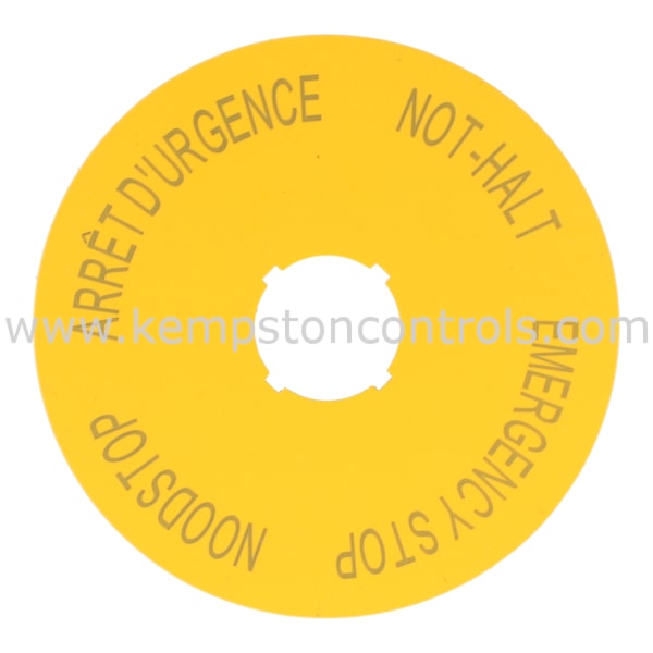 Eaton Moeller M22-XAK13 MOELLER LABEL, EMERGENCY STOP, D=90MM, YELLOW ...