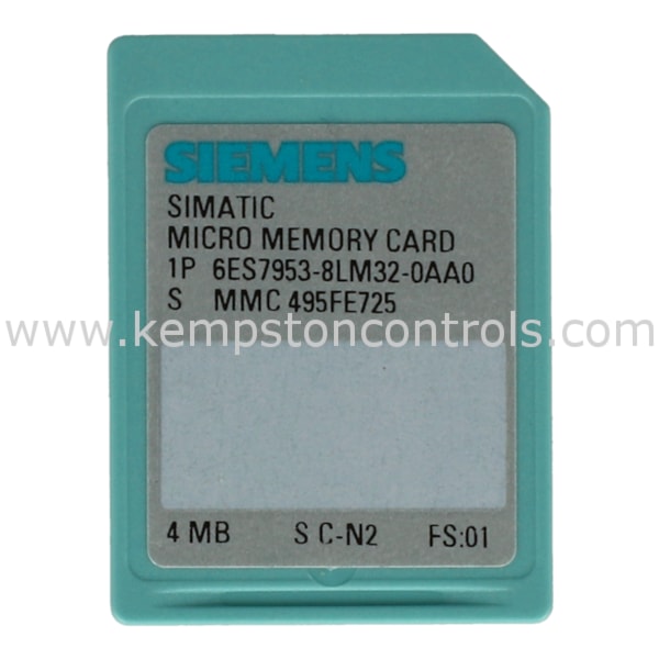 Siemens 6ES7953-8LM32-0AA0 SIEMENS SIMATICS S7, MICRO MEMORY CARD FOR S7-300/C7/ET 200, 3, 3V ...