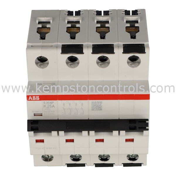 ABB 2CDS384001R0517 ABB MINIATURE CIRCUIT BREAKER 4P K CURVE 25A, 25KA 415VAC 50/60HZ, SCREW ...