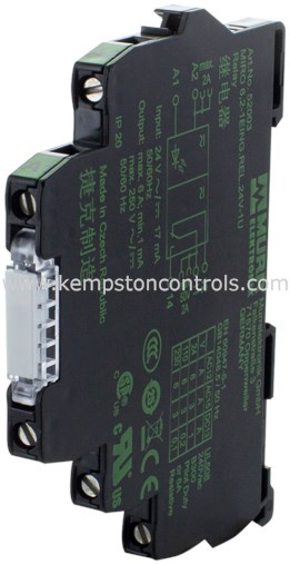 MURR 52003 MURR MIRO 6.2.24V-1U INPUT RELAY IN: 24 VAC/DC - OUT: 250 ...