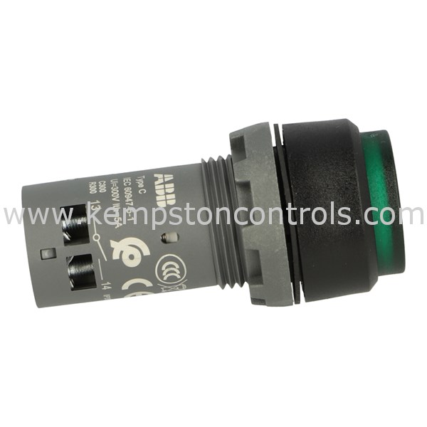 ABB 1SFA619103R1112 ABB CP4-11G-10 PUSHBUTTON, LED 24V AC/DC, GREEN, SCREW CLAMP, IP69K FRONT ...