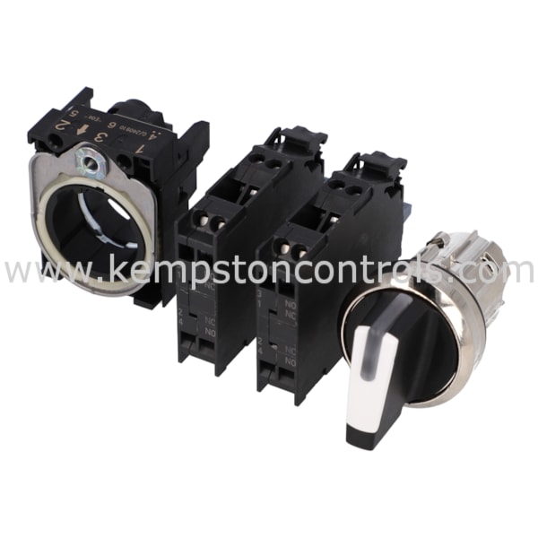 Siemens 3SU1150-2BL60-3LA0 SIEMENS SELECTOR SWITCH, ILLUMINABLE, 22MM, WHITE, 3 POSITIONS, 2 X ...