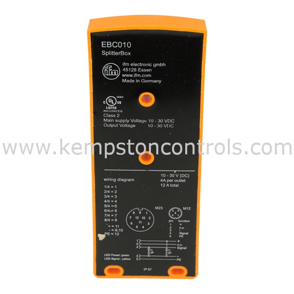 IFM EBC010 IFM SPLITTER BOX, 8 X M12, SINGLE INPUT, PNP, 8 SIGNAL LED'S ...