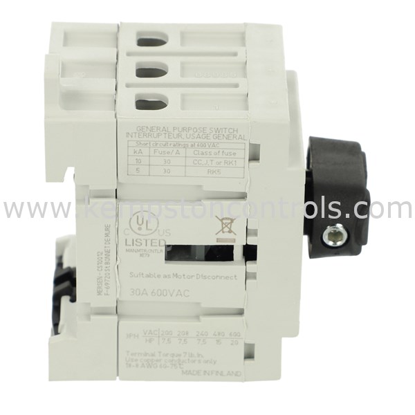 Mersen M253 MERSEN IEC UL508 SWITCH DISCONNECTOR, 25A, 3 POLE ...
