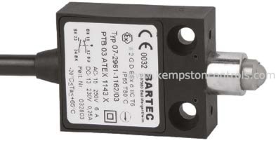 Bartec 07-2961-1162/09 BARTEC EXD ROBUST LIMIT SWITCH, TYPE 09 ACTUATOR, PLASTIC ENCLOSURE, WITH ...