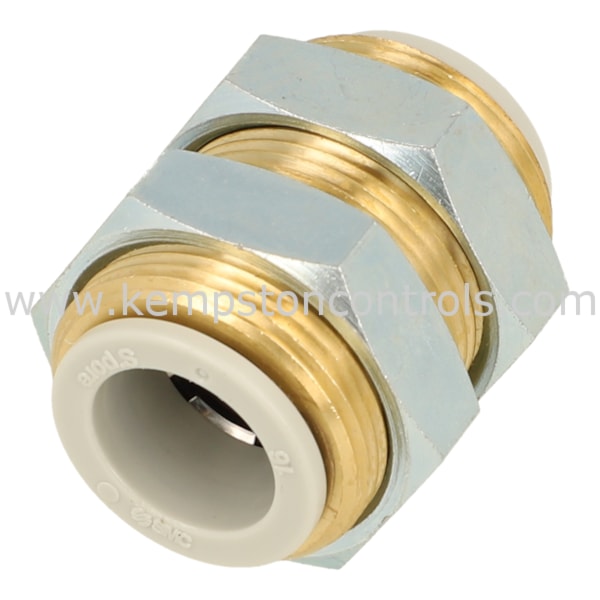 SMC KQ2E16-00A SMC KQ2E*-00, ONE-TOUCH FITTING WHITE COLOR - BULKHEAD UNION | Kempston Controls