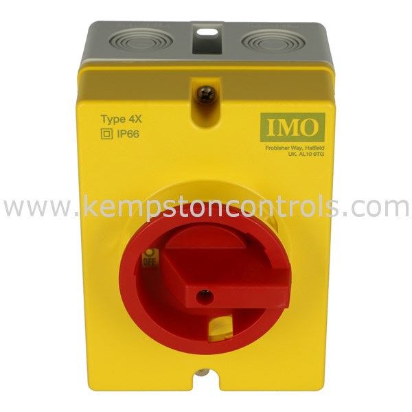 IMO PE69-3025 IMO ISOLATOR, ON LOAD, 3 POLE, ENCLOSED, IP65, RED/YELLOW ...