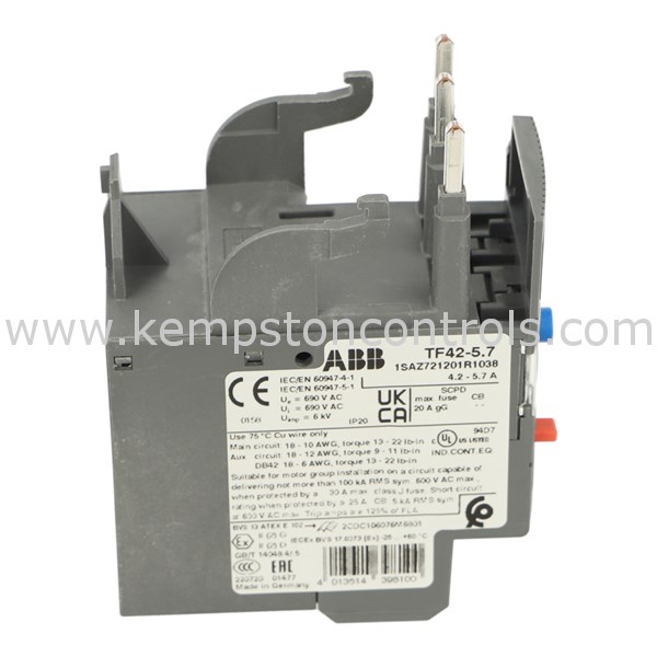 3 Pole Motor Protection ABB Thermal Overload Relay TF42-5.7A - With ...