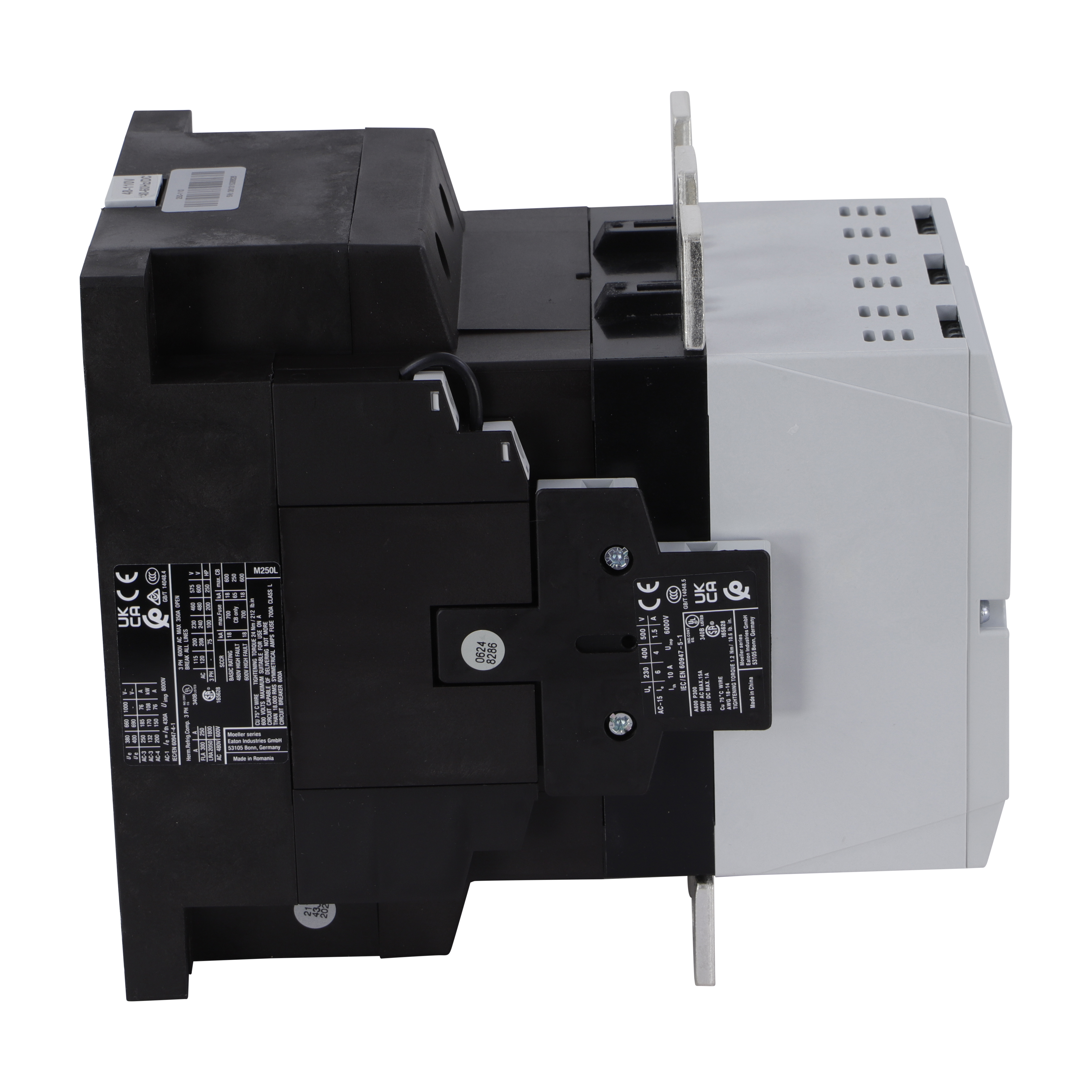 Eaton Moeller DILM250/22(RA110) MOELLER CONTACTOR, 3-P+2N/O 2N/C, 132KW ...