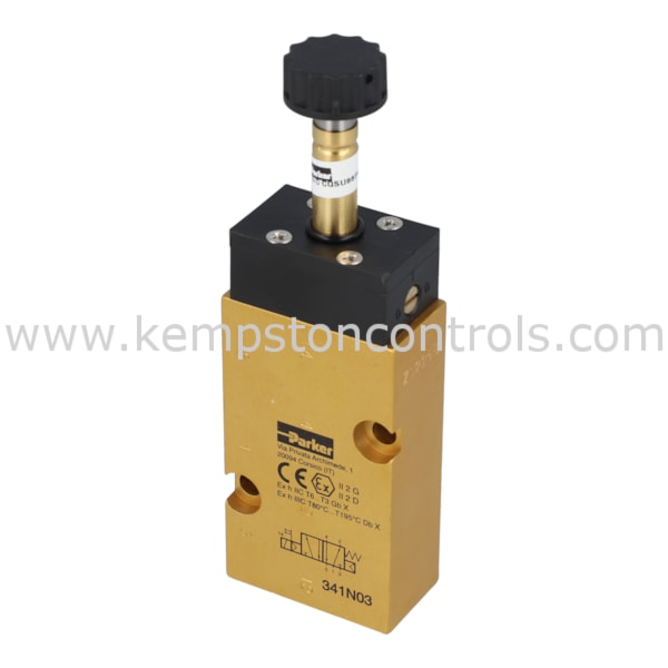 Parker 341N03 PARKER PNEUMATIC SOLENOID VALVE, 5/2 WAY, 1/4"G, SPRING ...