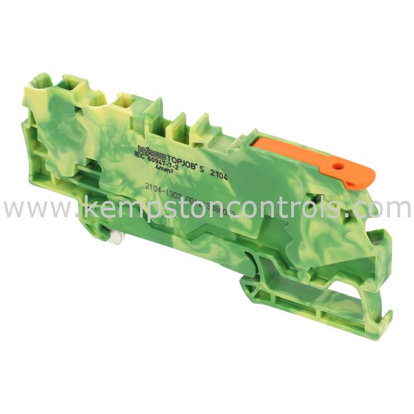 WAGO 2104-1307 WAGO GREEN/YELLOW EARTH TERMINAL BLOCK WITH LEVER ...