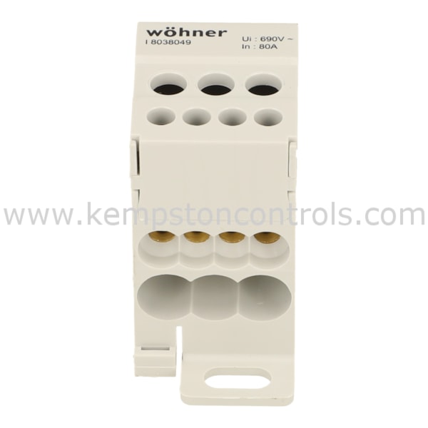 Wohner I8038049 WOHNER SINGLE POLE SPLITTER BLOCK, 80A | Kempston Controls