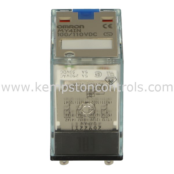 Omron MY4IN 100/110DC(S) RELAY, PLUG-IN, 5A, 100/110VDC, 14 PIN, 4PDT ...