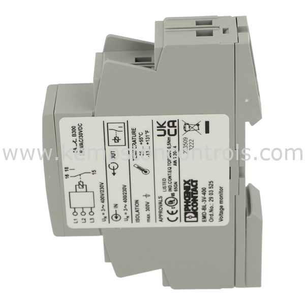 Phoenix 2903525 PHOENIX MOITORING RELAY, 3 PHASES, 400VAC, 4KV, 10VA ...