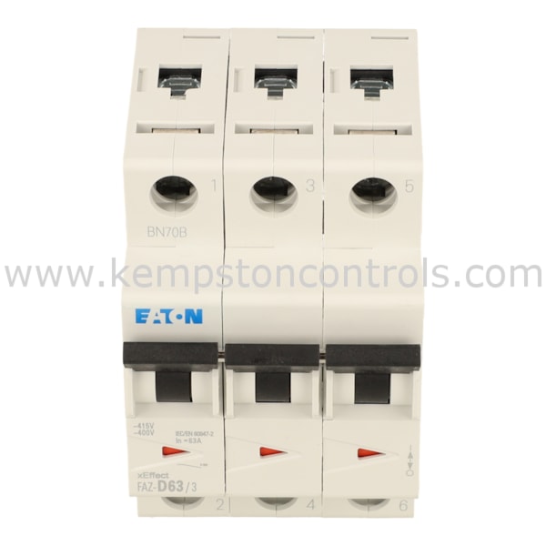 Eaton Moeller FAZ-D63/3 MOELLER MINIATURE CIRCUIT BREAKER, 63A, 3P ...