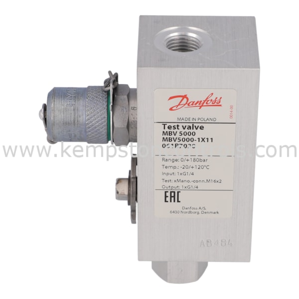 Danfoss 061B7030 DANFOSS TEST VALVE, MBV 5000, FEMALE, 120 BAR, G 1/4 ...