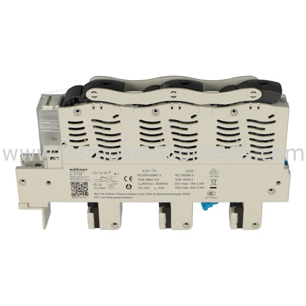 Wohner 31158 WOHNER D0 BUSBAR MOUNTED SWITCH-DISCONNECTOR-FUSE FOR FUSE ...