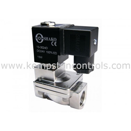 Shako SPU22508A9 SHAKO SOLENOID VALVE, 1" BSP, 2/2WAY, NC, 24VDC, 0.5 ...