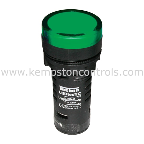 TECHNA LEDTECGREEN230VAC TECHNA LED INDICATOR 22.5MM GREEN 230VAC ...