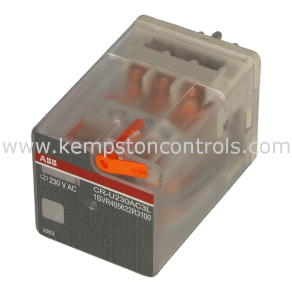 ABB 1SVR405622R3100 ABB PLUGGABLE INTERFACE RELAY 3C/O, A1-A2=230VAC, 250V/10A, LED, SOLD IN 10 ...