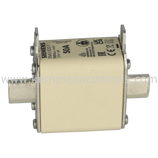 Siemens 3NA3820-7 SIEMENS LV HRC FUSELINK GL/GG S00 50A 500V | Kempston ...