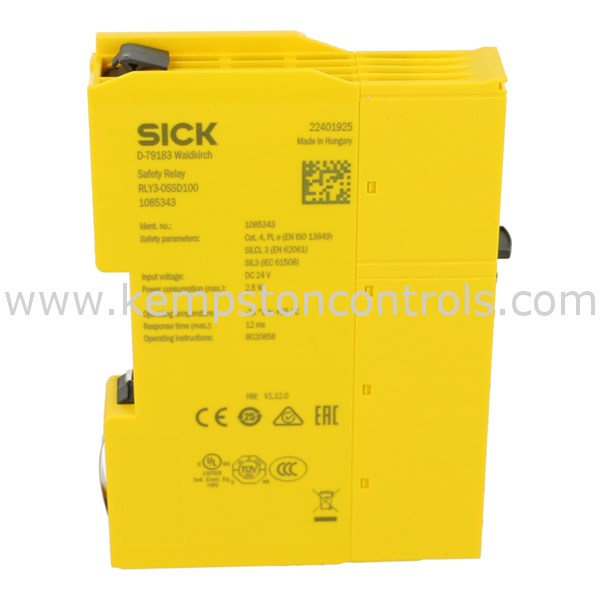 Sick RLY3-OSSD100 SICK SAFETY RELAY, SIL3 CAT4 PLE, 2 SAFETY INPUTS ...