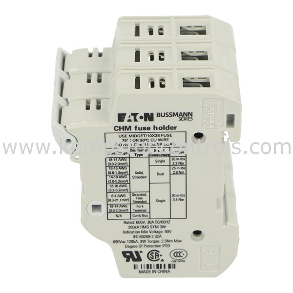 Bussmann CHM3DU BUSSMANN MODULAR FUSE HOLDER, 3POLE 30A 600V MFH FOR ...