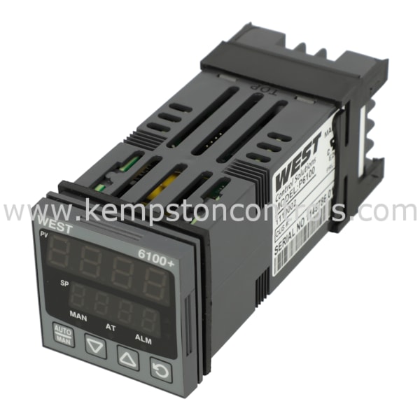 West P6100-110000010 WEST TEMPERATURE CONTROLLER, 1 X RELAY, 1/16 DIN, 3-WIRE RTD/MV INPUT, 100 ...