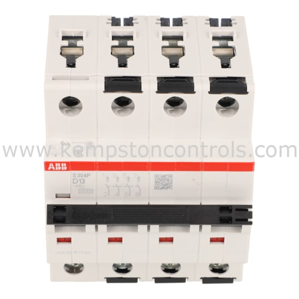 ABB 2CDS384001R0131 ABB MINIATURE CIRCUIT BREAKER, S300P SERIES, 4 POLES, 25KA, TYPE D, 13A, 50 ...