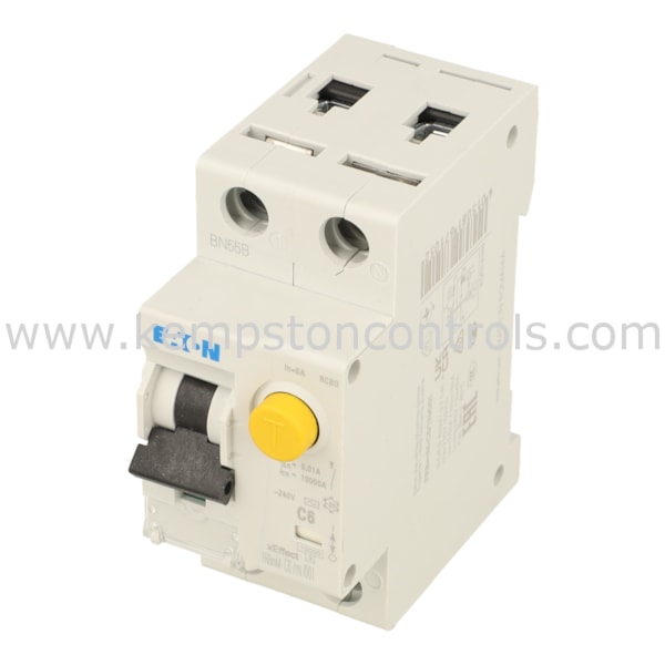 Eaton Moeller FRBMM-C6/1N/001 MOELLER RCBO, 10KA, 1P+N, 6A, CURVE C ...