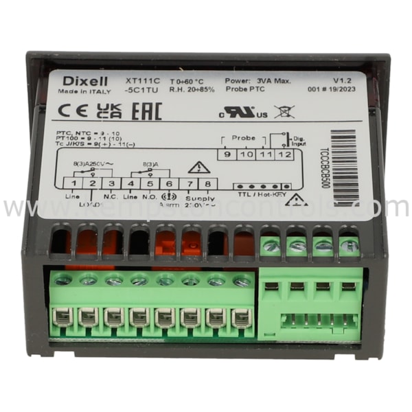 Dixell DIXL212 DIXELL UNIVERSAL CONTROLLER, XT111C, PTC/NTC/PT100/THERMOCOUPLE K,J,S, 230VAC ...