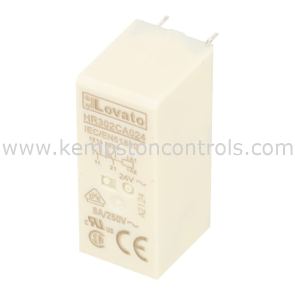 Lovato HR302CA024 LOVATO MINIATURE RELAY, 24VAC, 8A, 2C/O CONTACT ...
