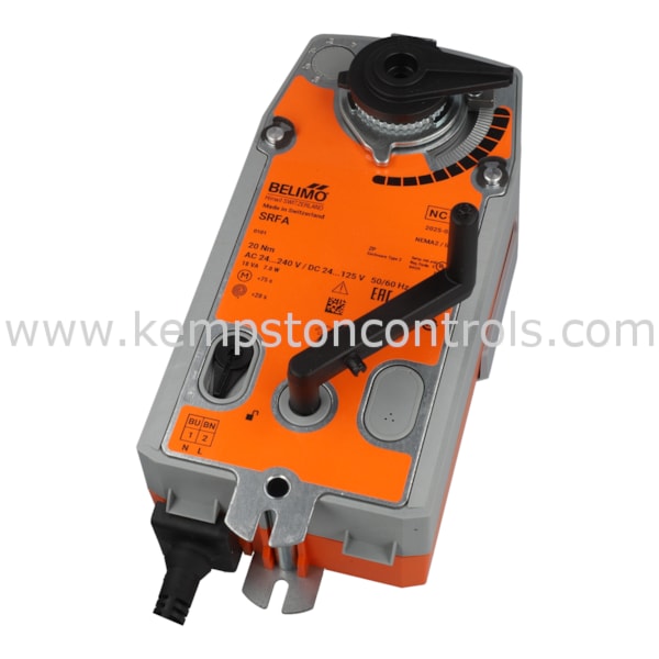 Belimo SRFA BELIMO ROTARY ACTUATOR FAIL-SAFE, NC, 20NM, 24-240VAC/1-2V4DC, OPEN/CLOSE, 75S, IP54 ...