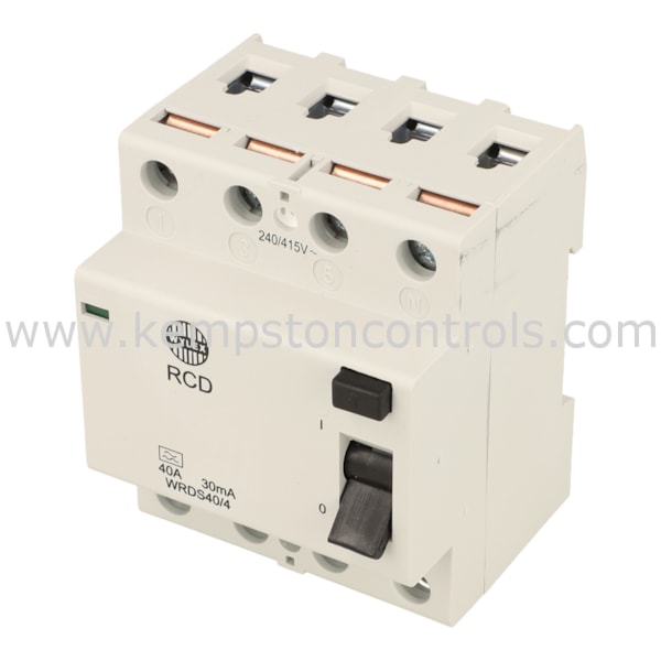 Wylex WRDS40/4 WYLEX RCD DP CLASS A, 4 POLE, 40A, 30MA, 230V, DIN RAIL MOUNT | Kempston Controls