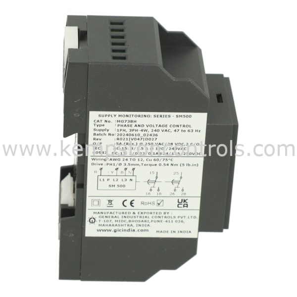 GIC MG73BH GIC VOLTAGE MONITORING, 240 VAC, UV / OV & SPP WITH SELECTABLE ON DELAY (0.5 TO 15 ...