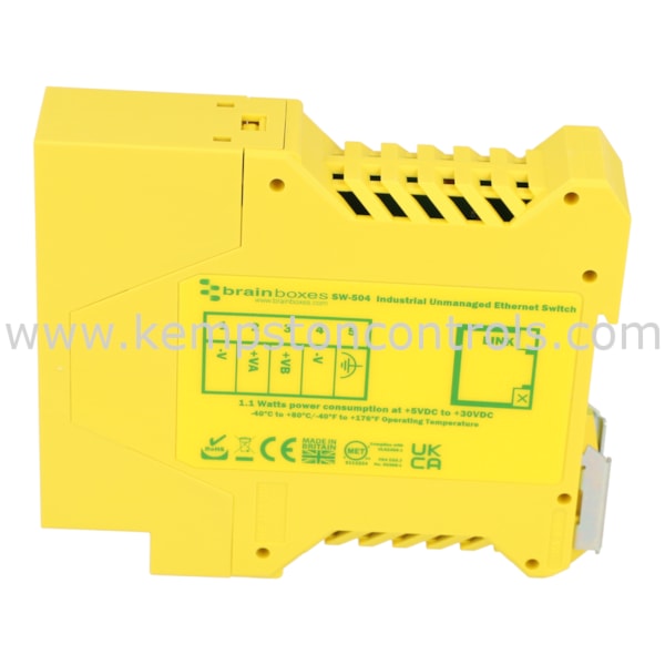 Brainboxes SW-504 BRAINBOXES INDUSTRIAL 4 PORT 10/100 ETHERNET SWITCH | Kempston Controls
